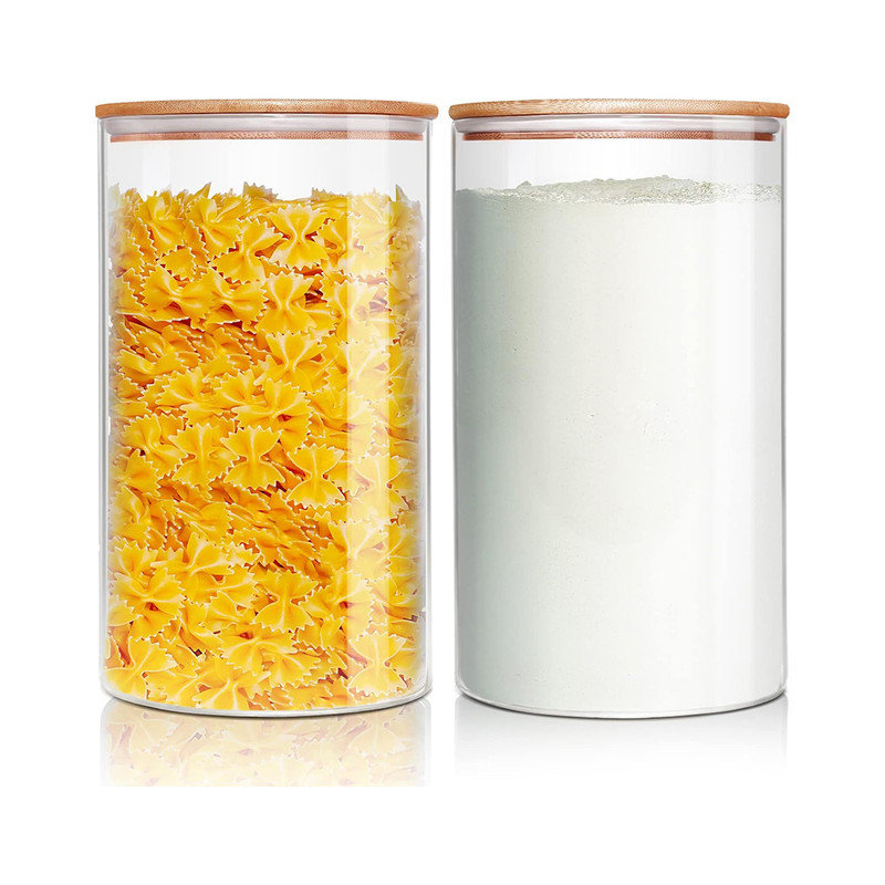 Prep & Savour Large Glass Flour and Sugar Containers[Set of 2],Glass ...